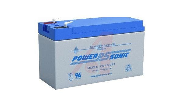 Battery, Sealed Lead Avid, 12 VDC, 7, Rechargeable, F1 Termination, 5. ...